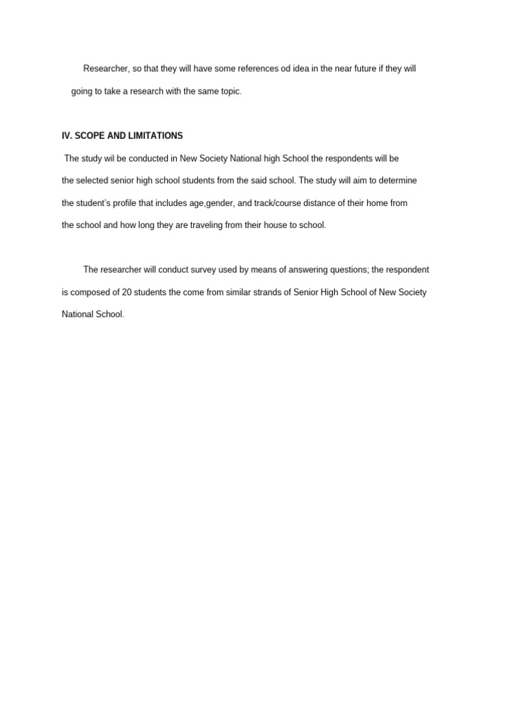 Scope and Limitation | PDF