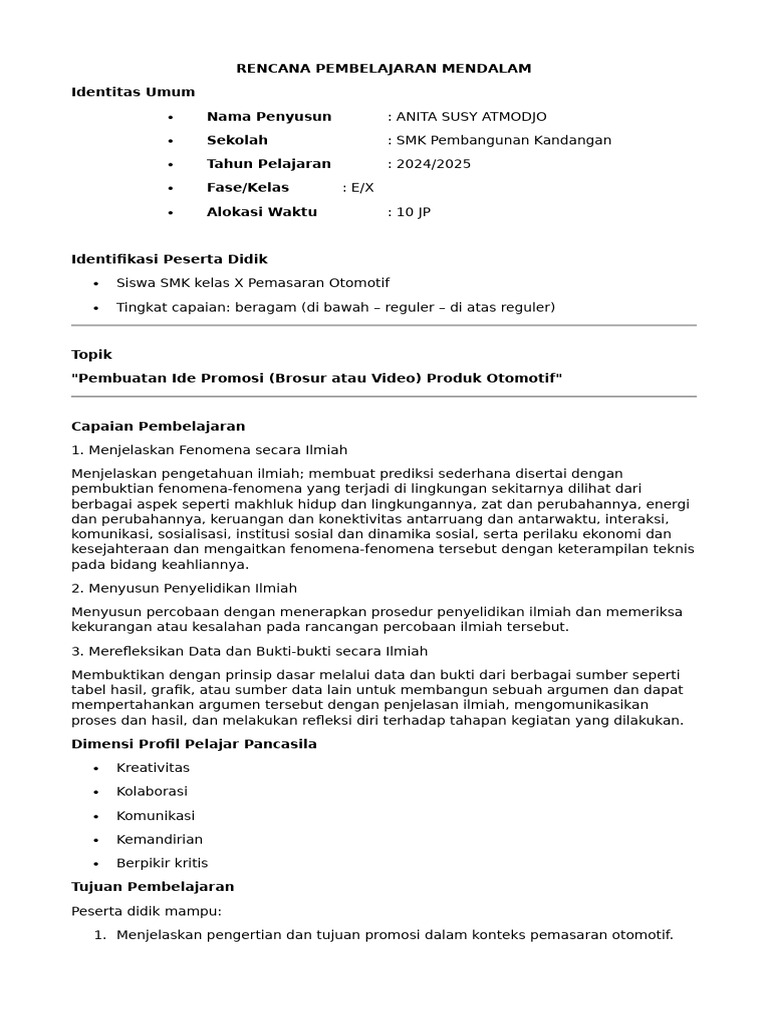 Modul Pembelajaran Projek Ipas Fase e | PDF