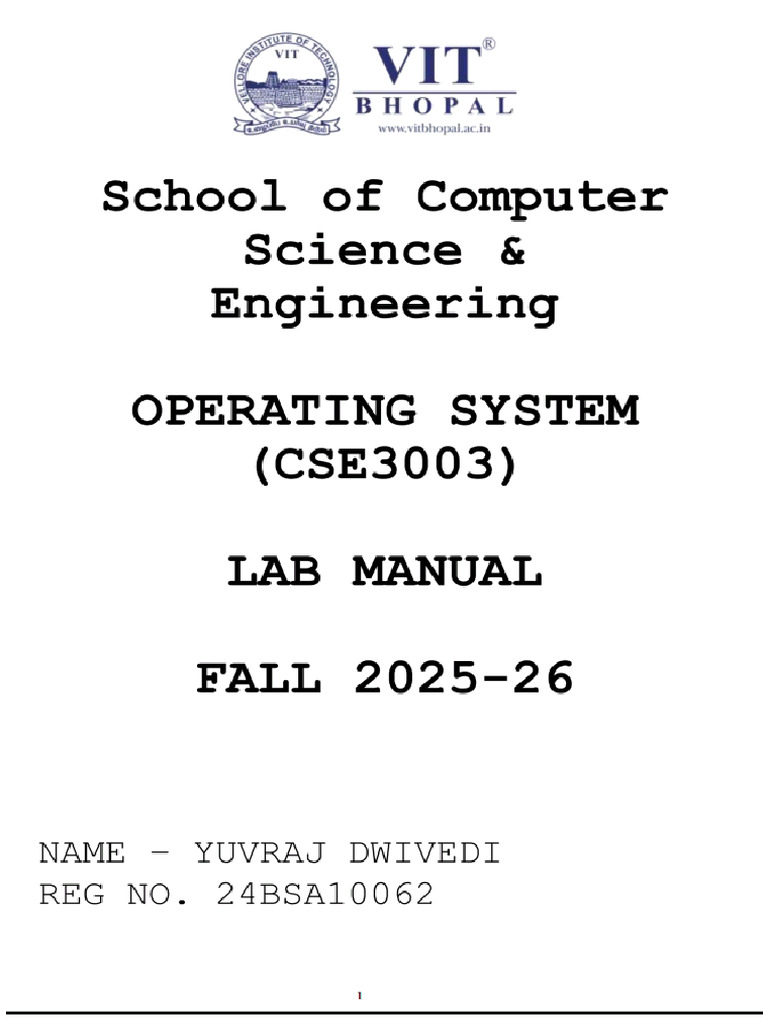 Yuvraj Os Lab PDF | PDF