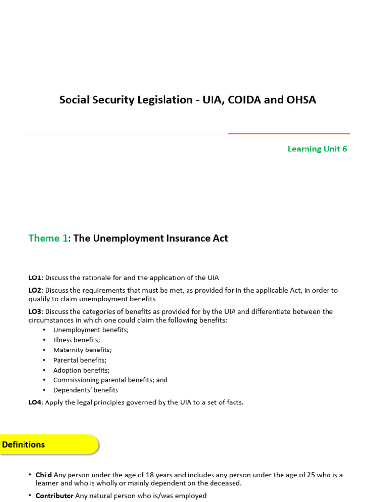 Understanding UIA Benefits and Claims | PDF | Occupational Safety And ...