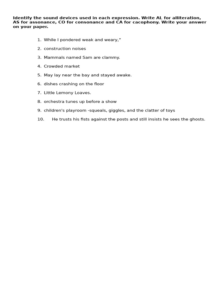 Identifying Sound Devices | PDF