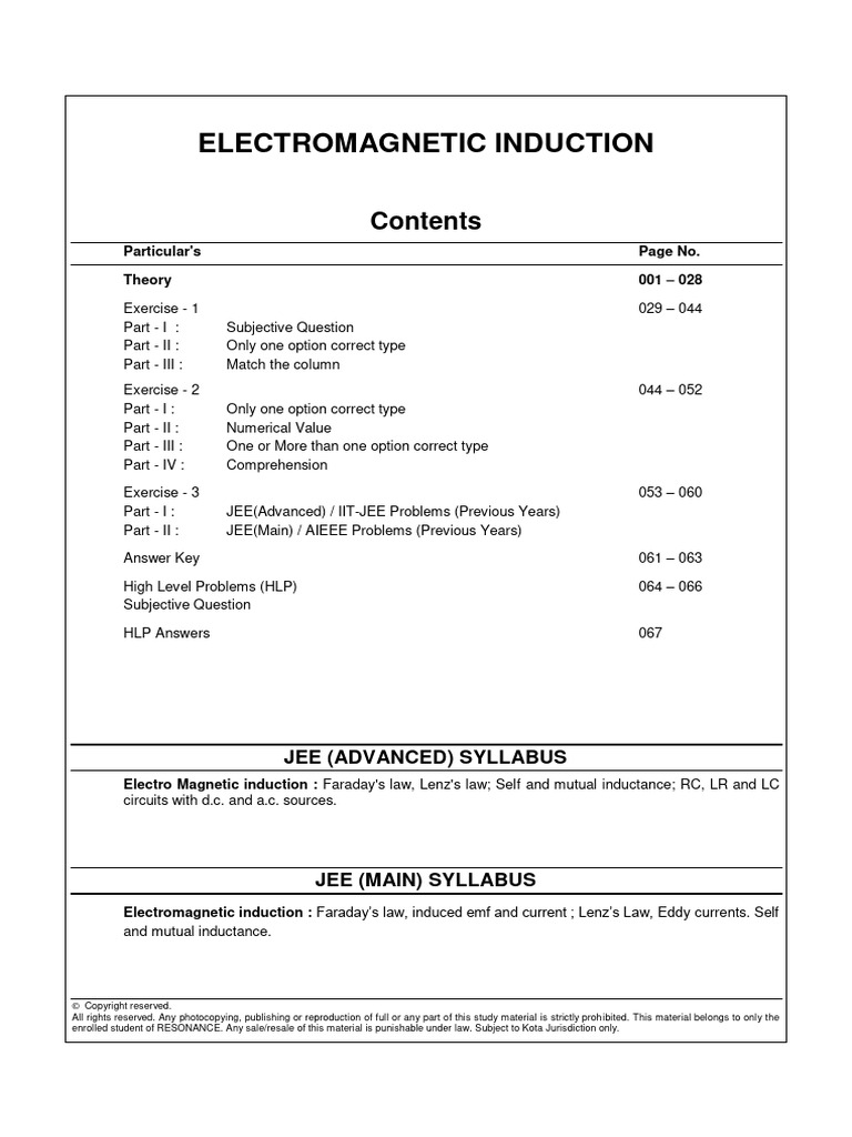 Electromagnetic Induction ResoSir Vy2sA9p | PDF | Inductance | Electromagnetic Induction