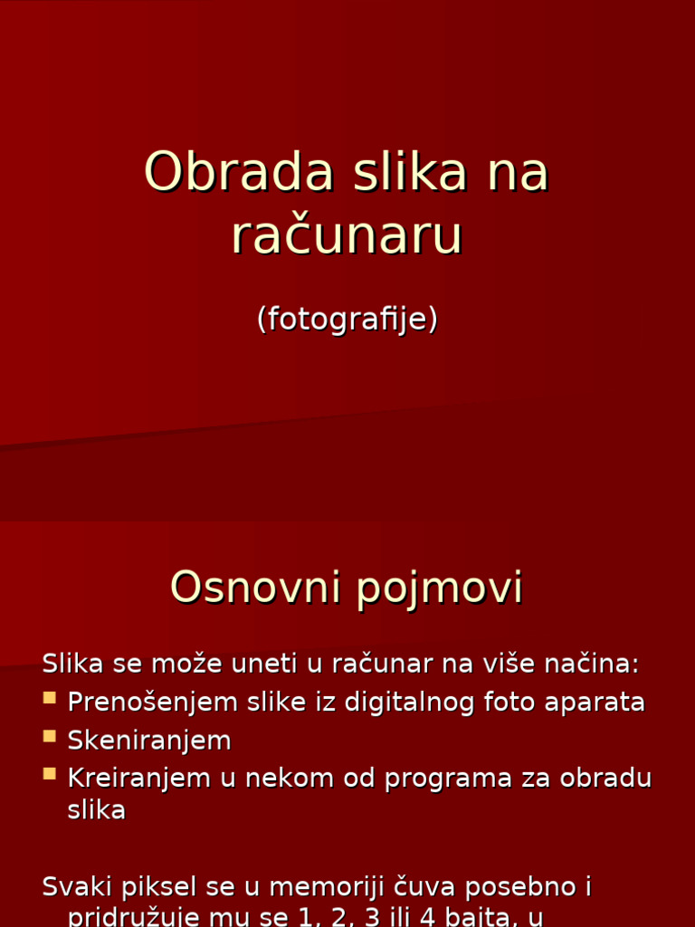 Obrada Slika Na Rac48dunaru | PDF