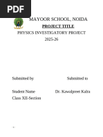 Physics Project Cover Pages | PDF
