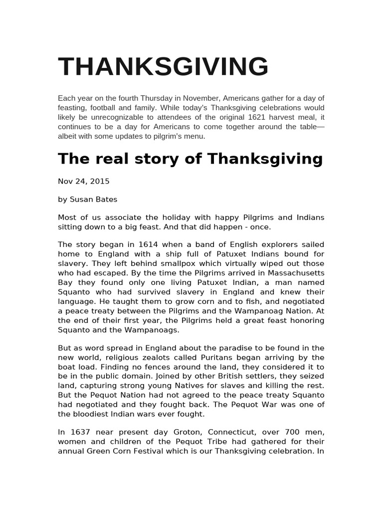 Week 8 - The Real Story of TSG | PDF | Thanksgiving | British ...
