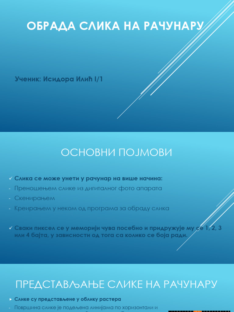 Obrada Slika Na Racunaru - Isidora Ilic | PDF