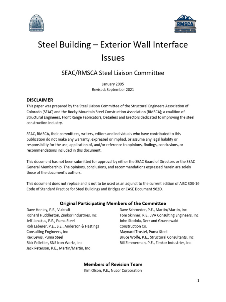 Steel Building-Exterior Wall Interface Issues | PDF | Framing ...