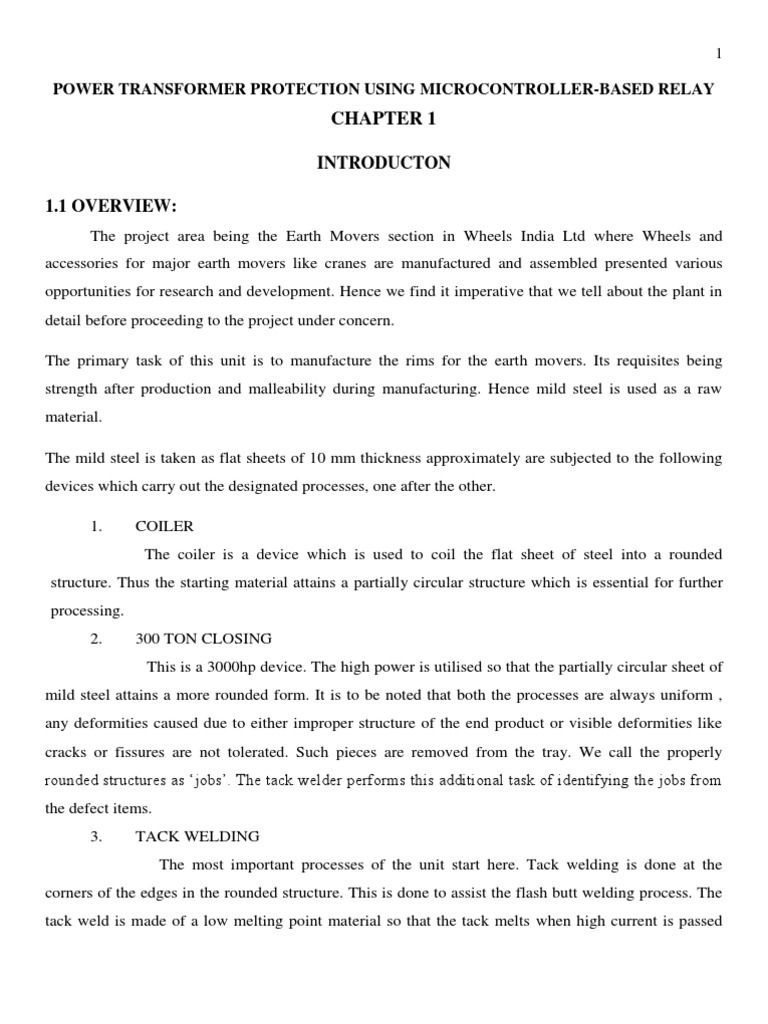Introducton 1.1 Overview:: Power Transformer Protection Using Microcontroller-Based Relay | PDF ...