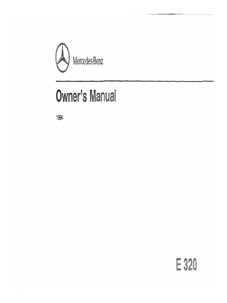 w124 Owner Manual E320 | PDF