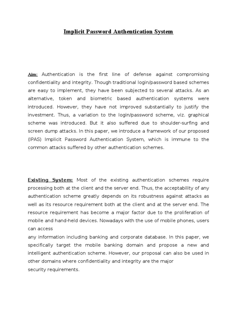 62.implicit Password Authentication | PDF | Authentication | Password