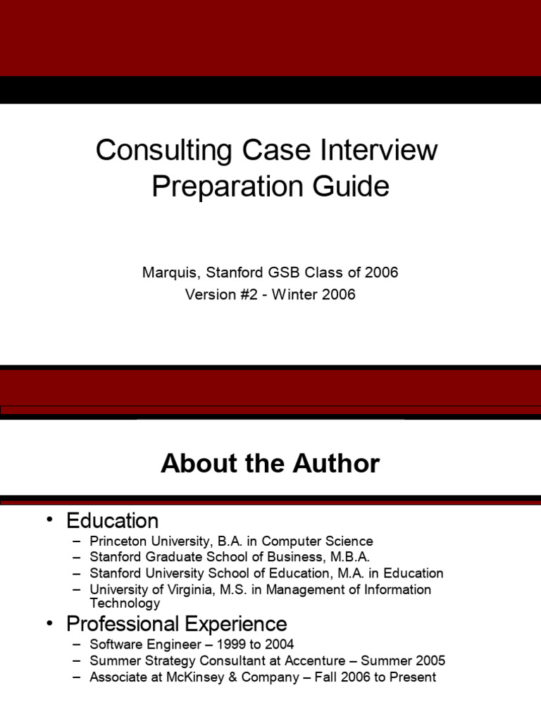 Stanford+GSB+Casebook+Consulting+Case+Interview+Book斯坦福商学院咨询案例面试 Removed | PDF | Profit ...