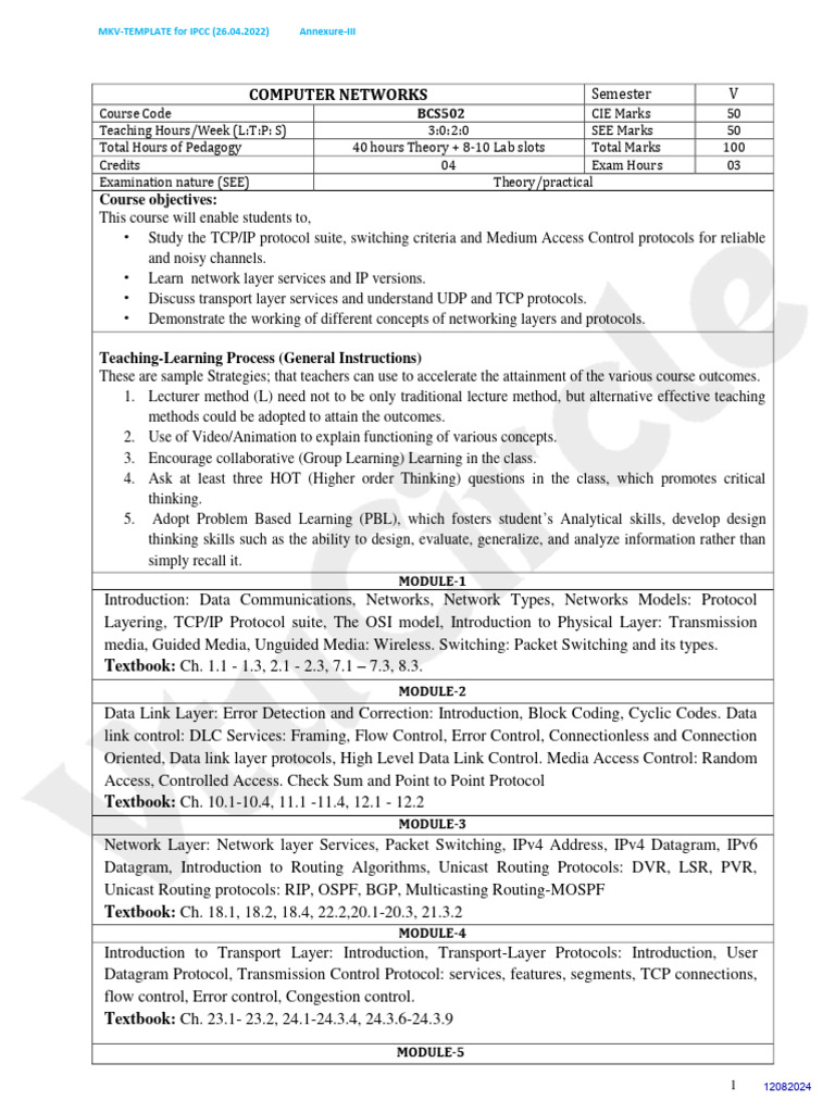BCS502 Syllabus | PDF