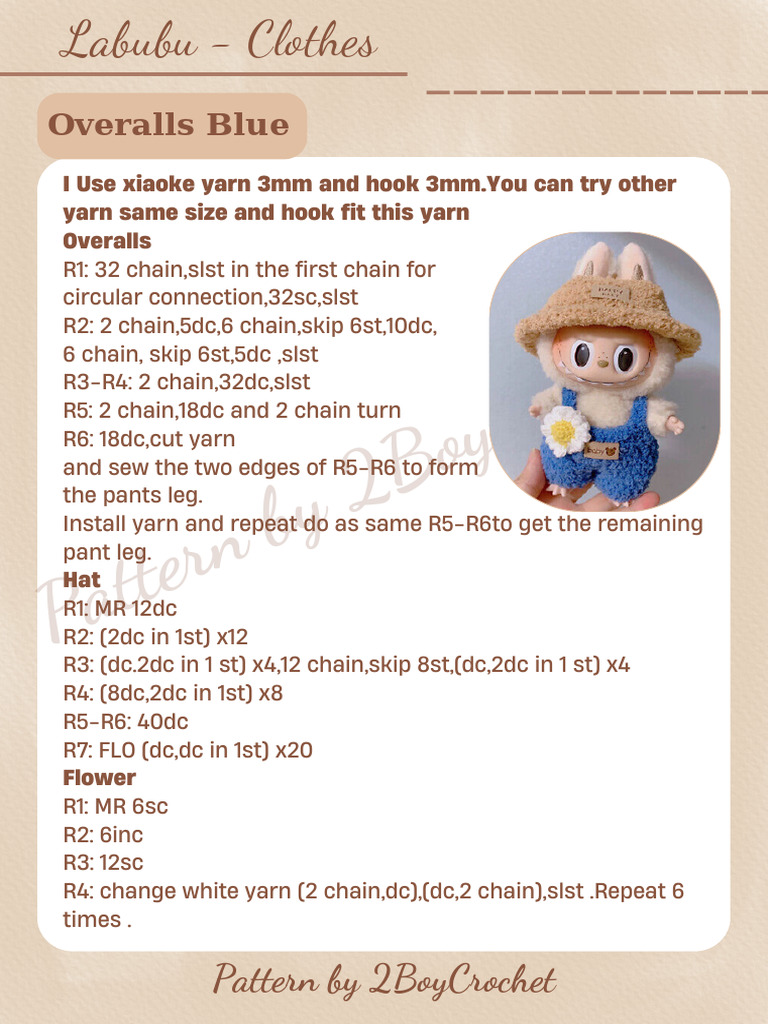 Free Labubu Clothes Crochet Patterns | PDF | Crochet | Clothing