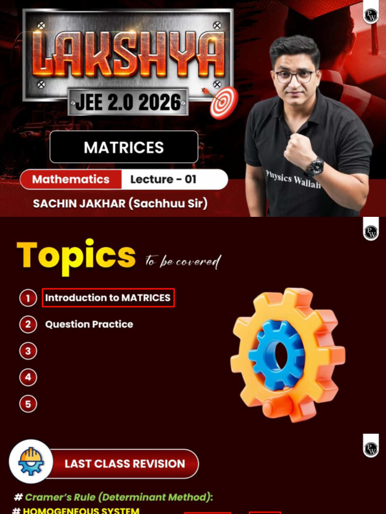 Matrices 01 - Class Notes | PDF