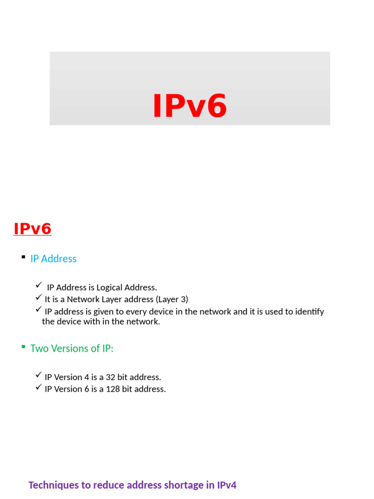 8) Ipv6 | PDF