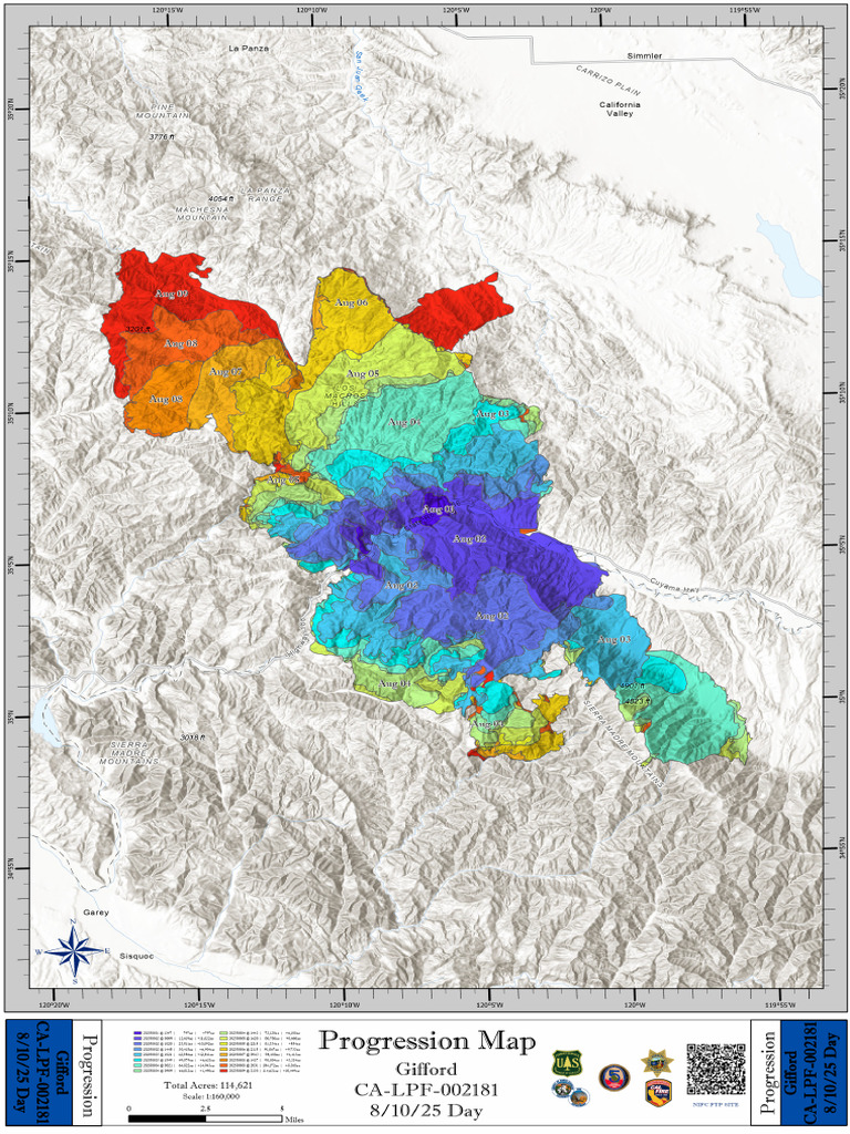 Gifford Fire Progression Map 8-10-25 | PDF