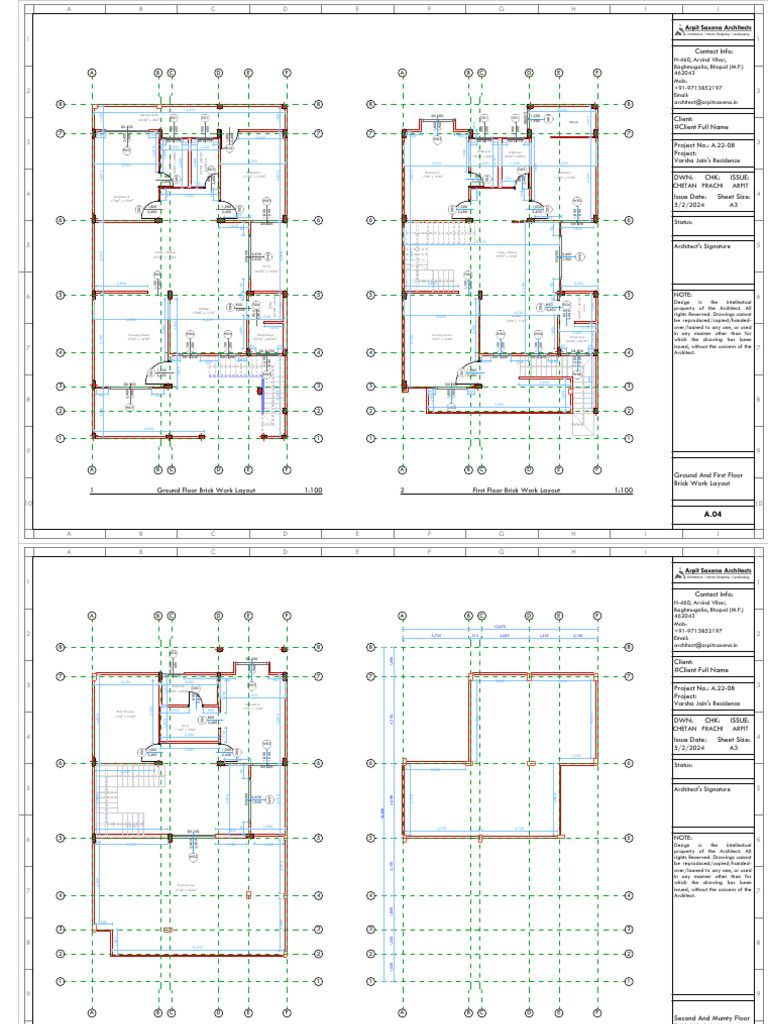 Brick Work Layout GF-Mumty Level - Varsha Jain | PDF