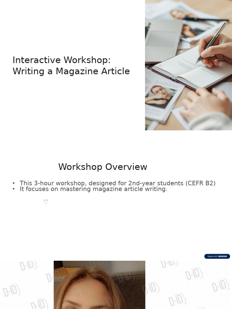 Interactive Workshop Writing A Magazine Article | PDF