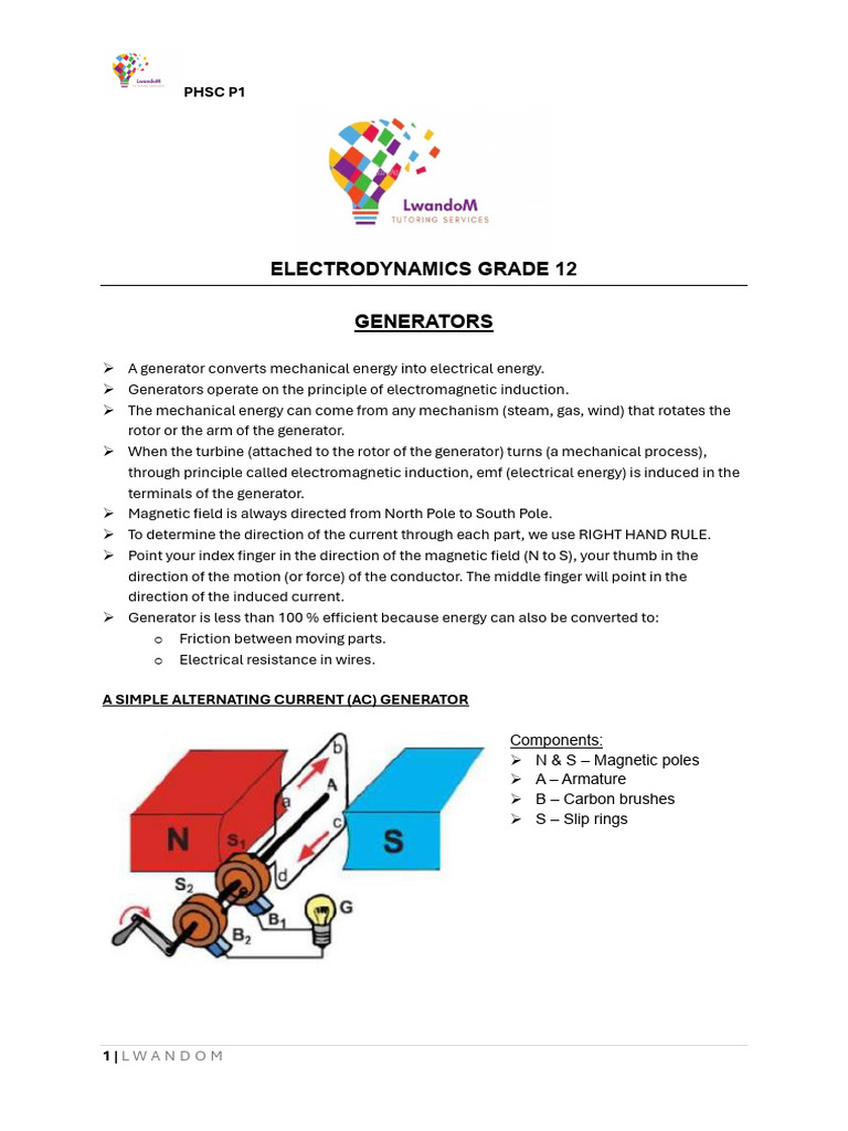 Electrodynamics LWANDOM | PDF | Electromagnetic Induction | Electric Generator
