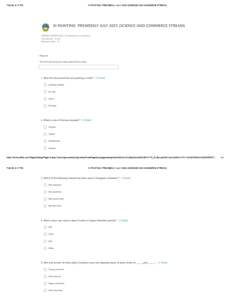 Xi Painting Preweekly July 2025 (Science and Commerce Stream) | PDF ...