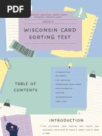 Wisconsin Card Sorting Test Procedure | PDF