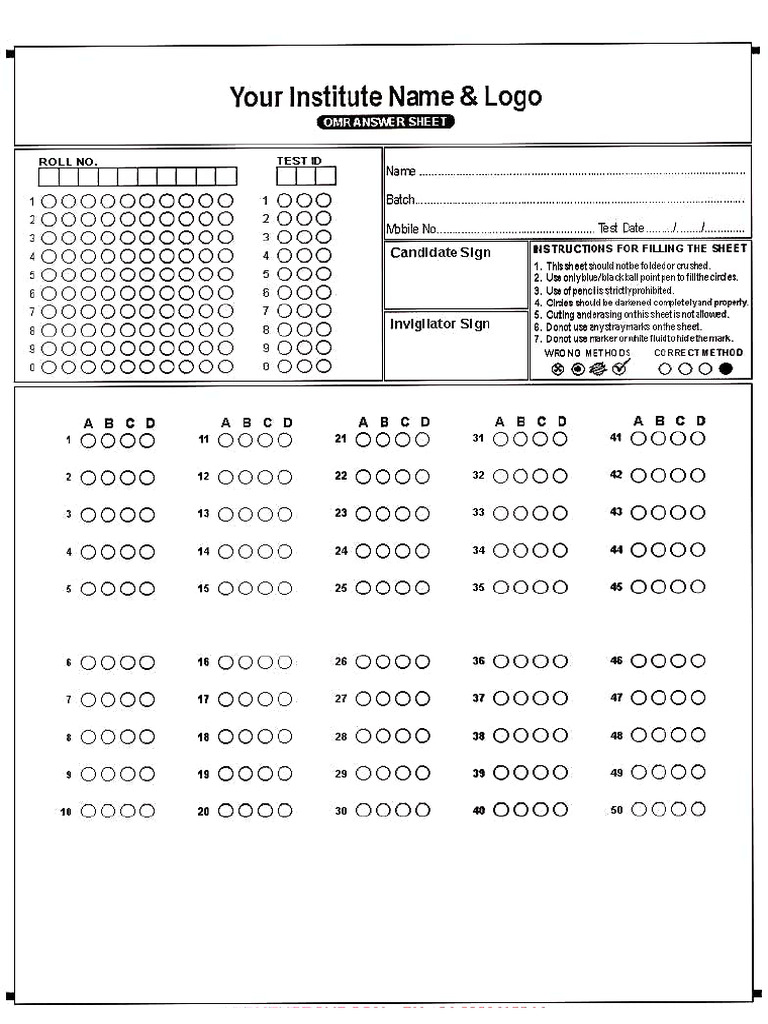 OMR Sheet | PDF