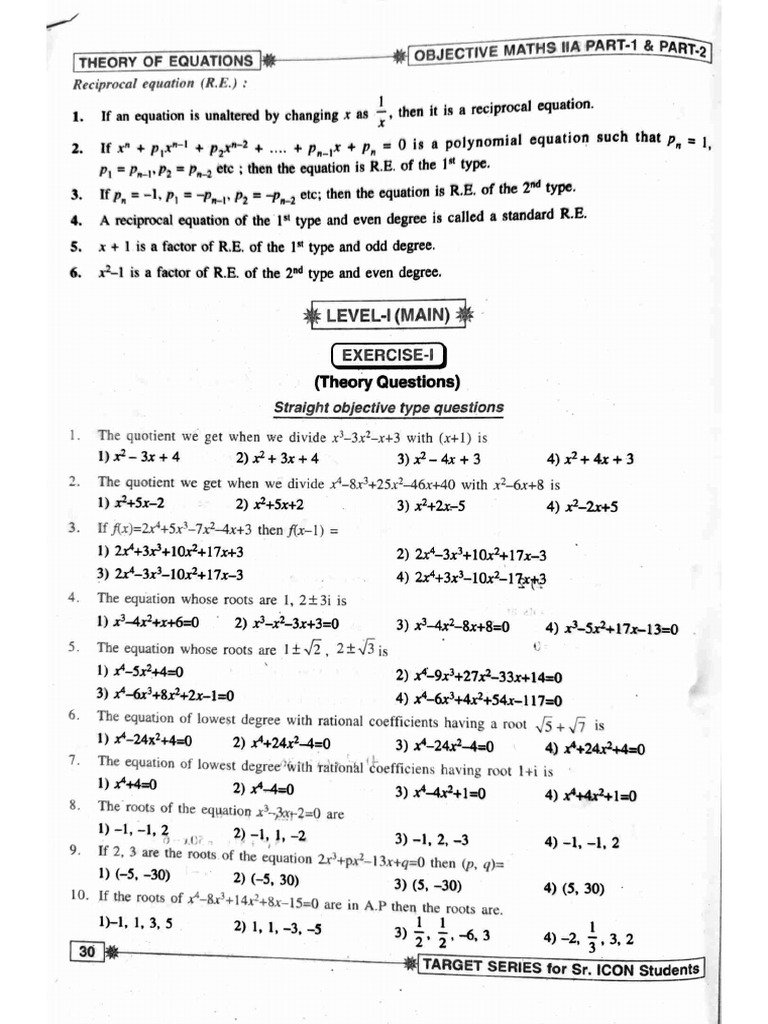 Theory of Equations | PDF