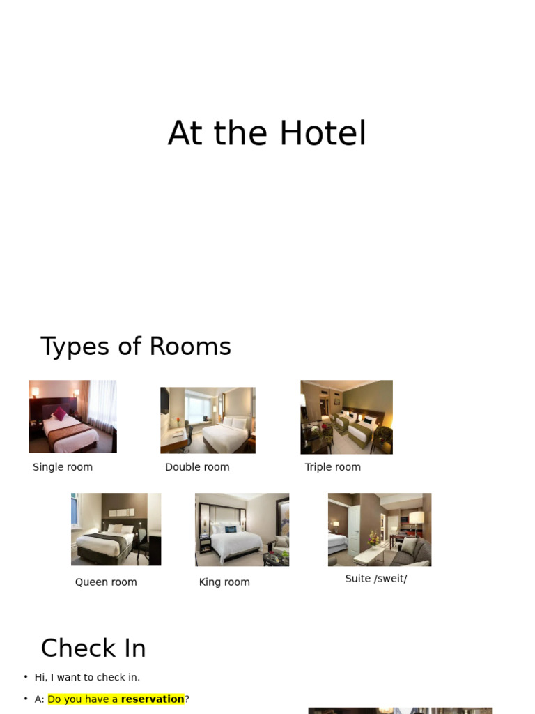 At The Hotel Conversation Topics Dialogs Oneonone Activities 135734 | PDF