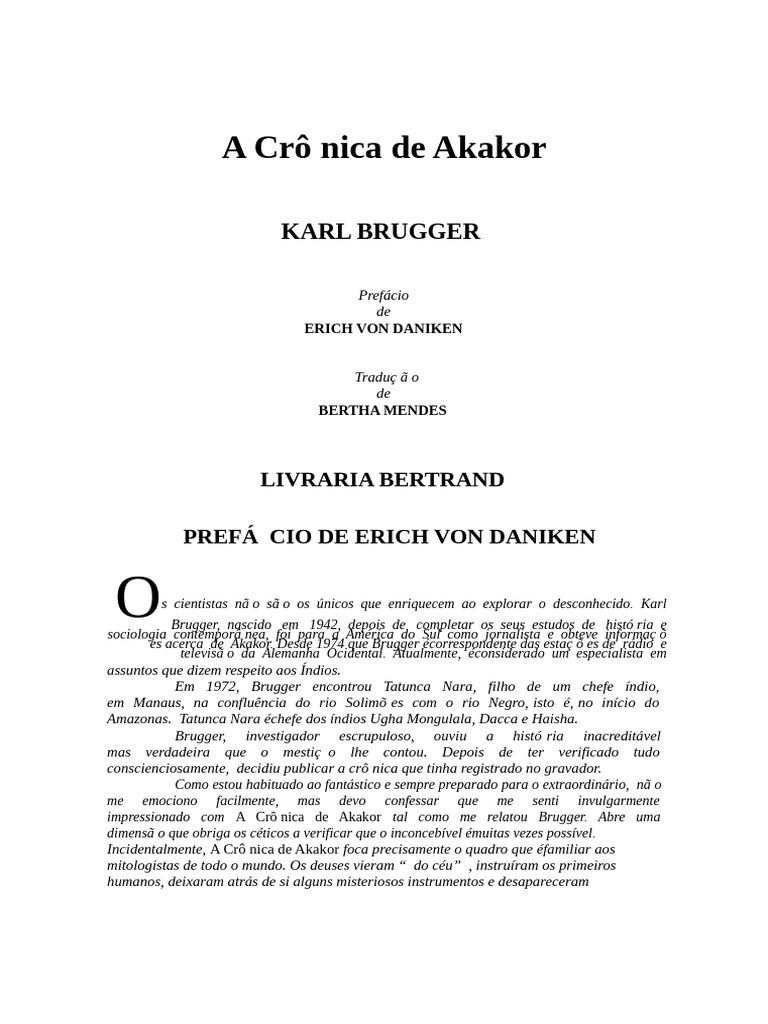 A Crônica de Akakor: Mistérios da Amazônia | PDF | Mitologia grega | Brasil