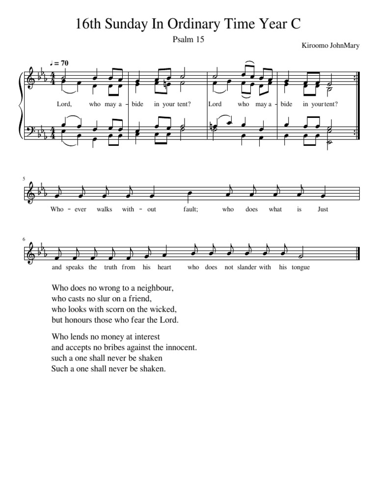 Psalm 15 Reflection for Year C | PDF