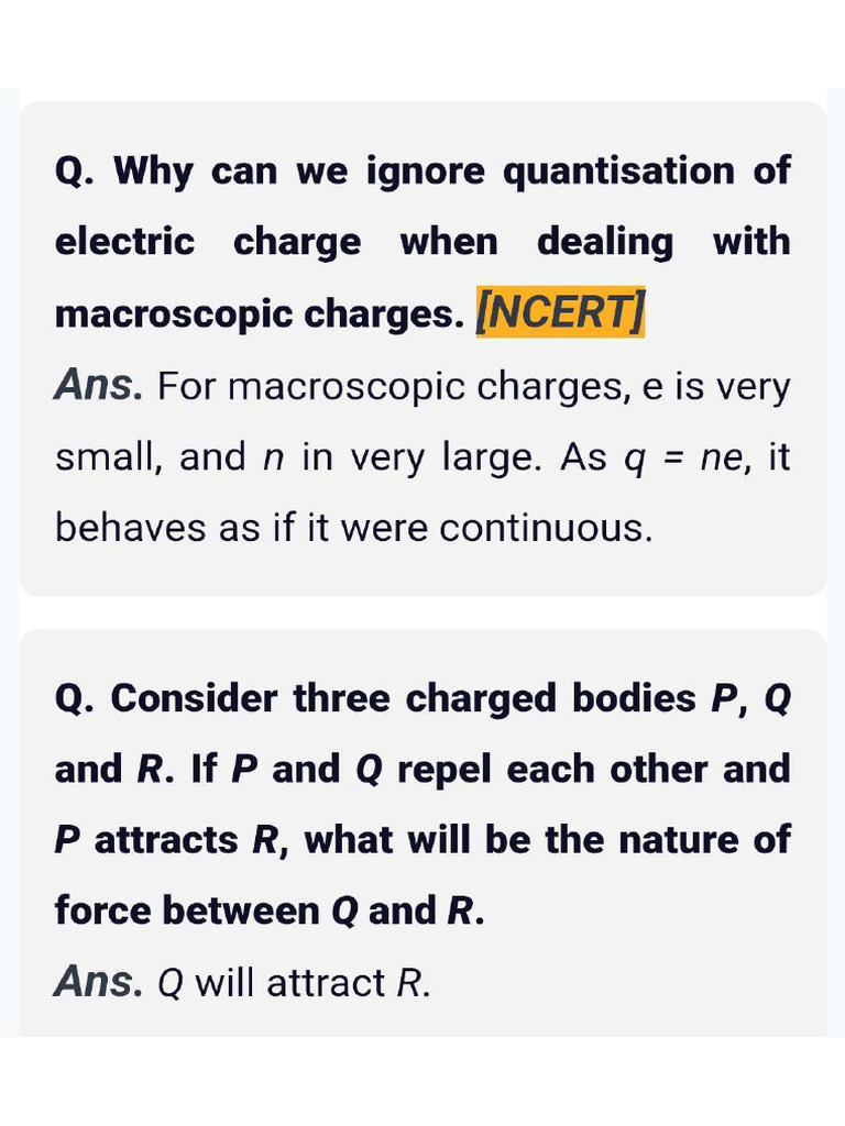 Unit 1 Electrostatics PYQs Class 12 | PDF