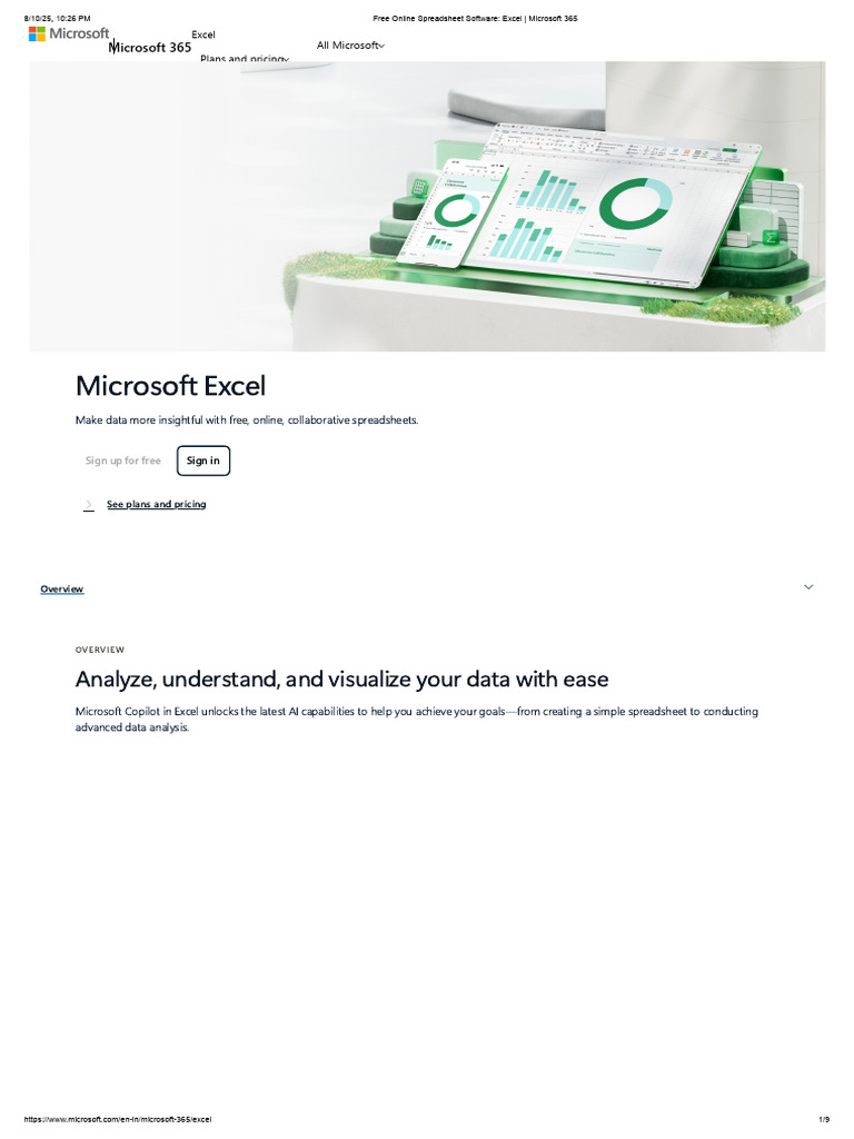 Free Online Spreadsheet Software - Excel - Microsoft 365 | PDF ...