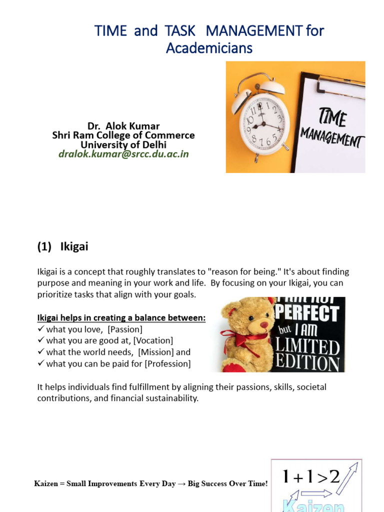Effective Time Management for Academicians | PDF | Time Management ...