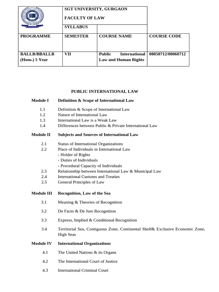 Public International Law and Human Rights | PDF | International Law ...