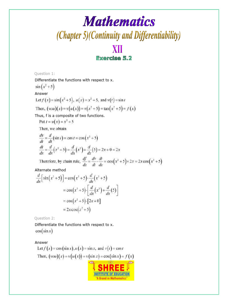 12 Maths NcertSolutions Chapter 5 (2) N | PDF | Function (Mathematics ...