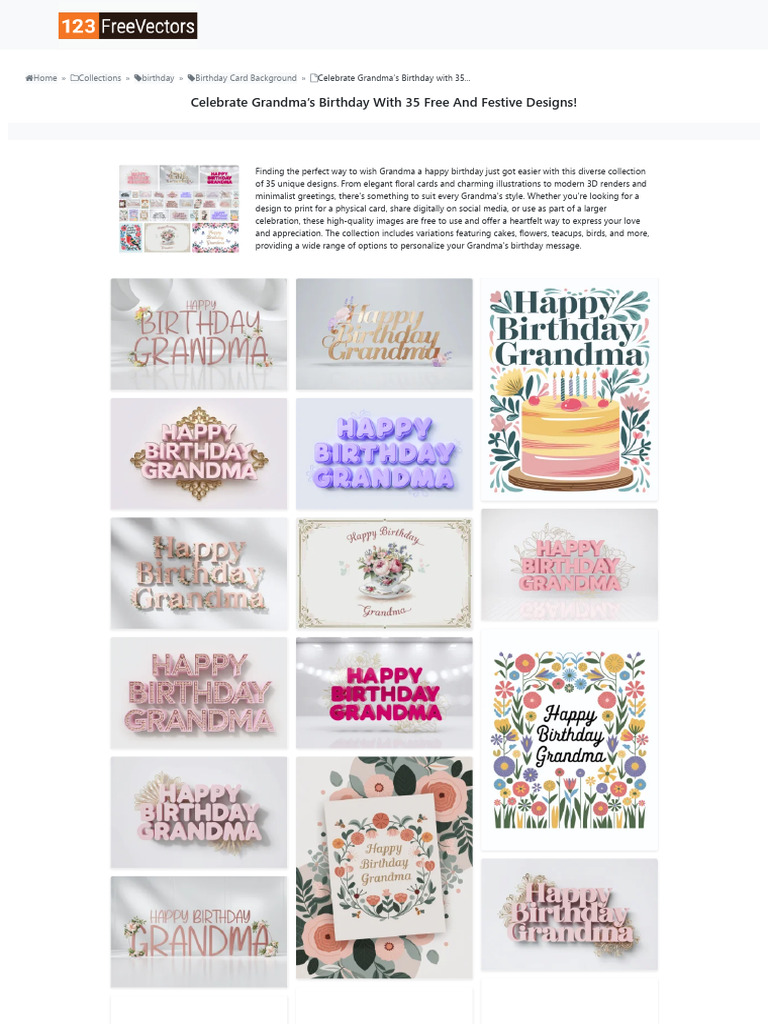 Celebrate Grandma's Birthday With 35 Free and Festive Designs ...