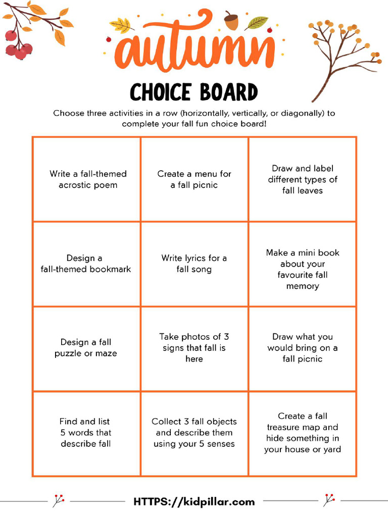 Fall Choice Board | PDF
