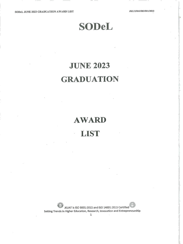 Sodel June 2023 Graduands | PDF