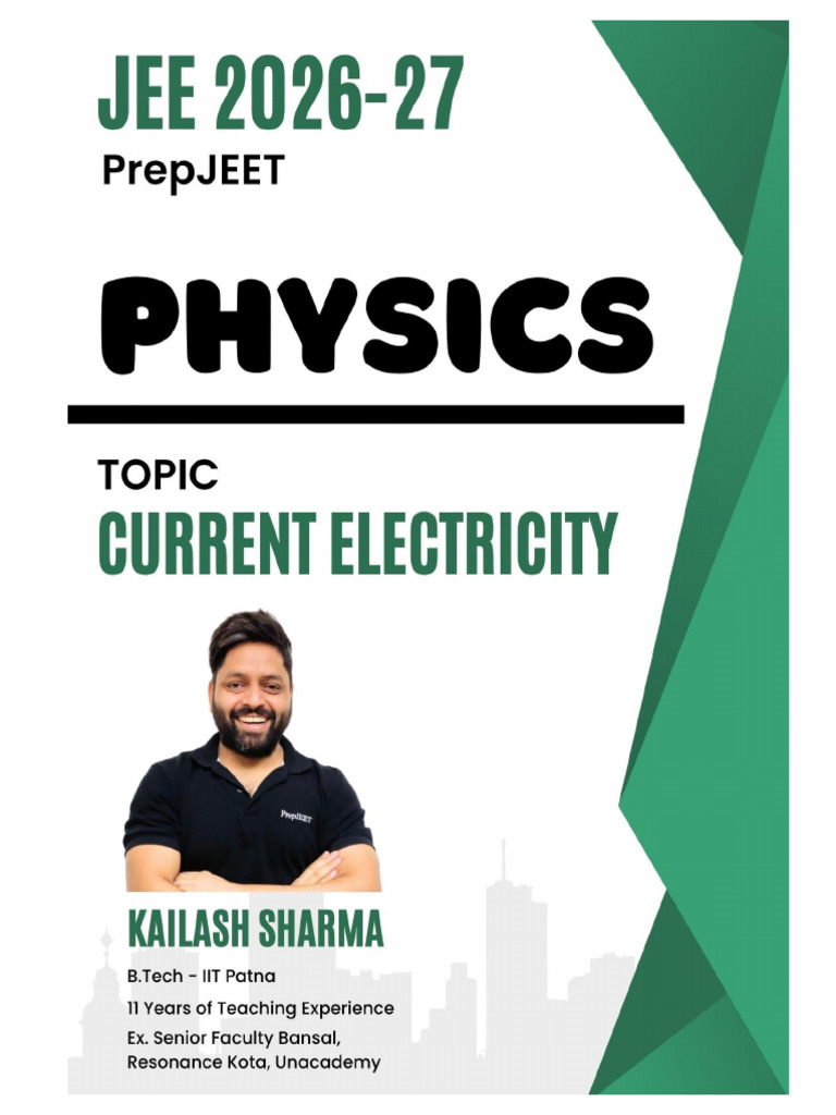 Current Electricity - Sheet | PDF | Voltage | Series And Parallel Circuits