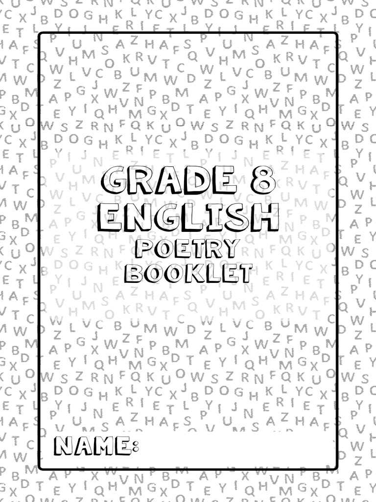 Year 8 Poetry Workbook Questions | PDF | Poetry