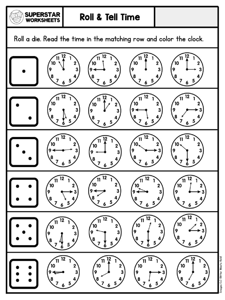 Roll and Tell Time Activity | PDF