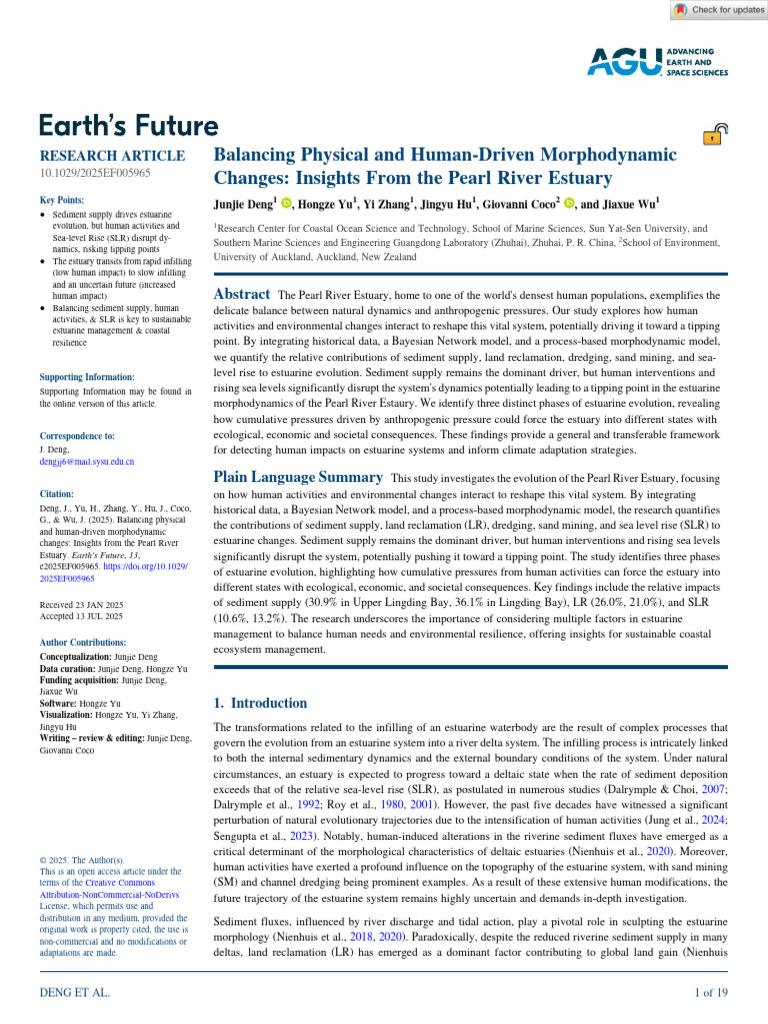 Earth S Future - 2025 - Deng - Balancing Physical and Human Driven ...