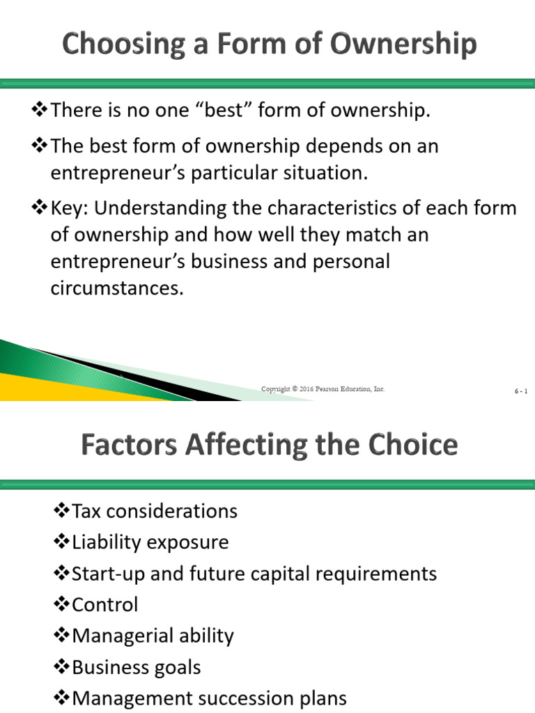 Chap 6 Choosing A Form of Ownership | PDF | Business | Private Sector