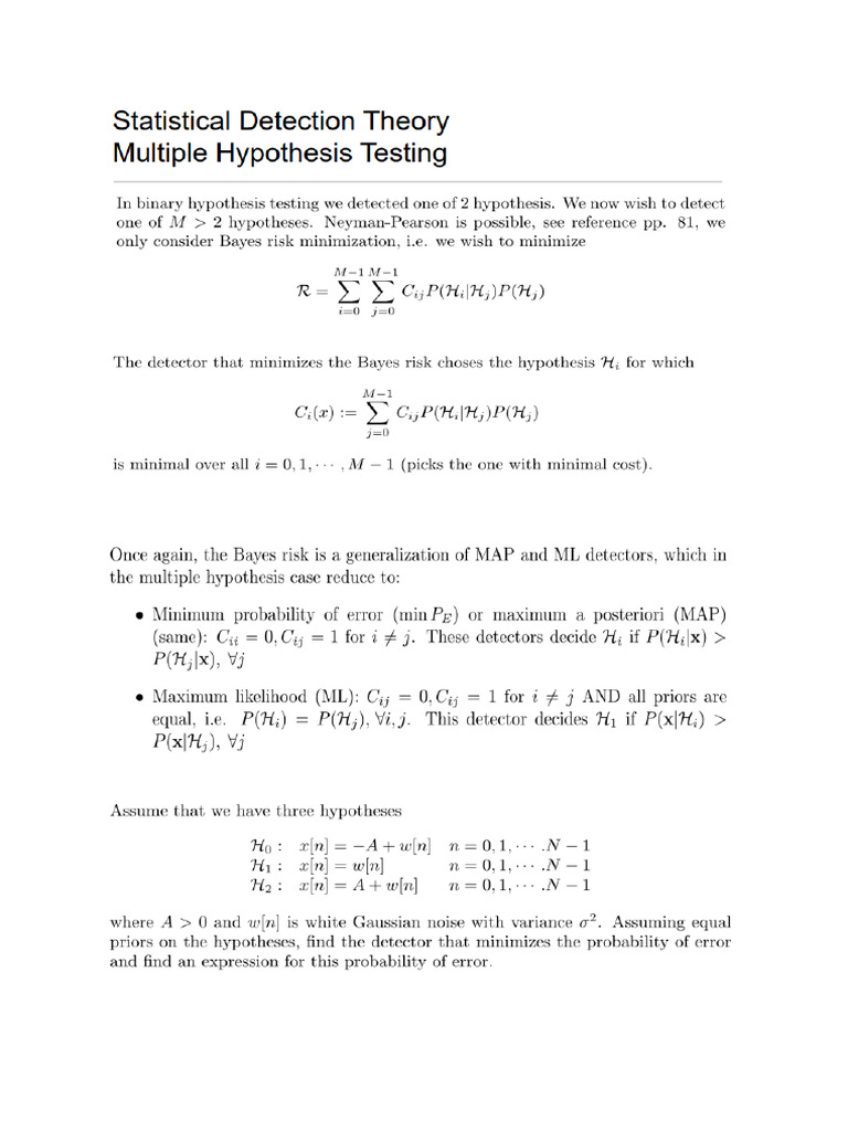 Multiple Hypothesis Testing | PDF
