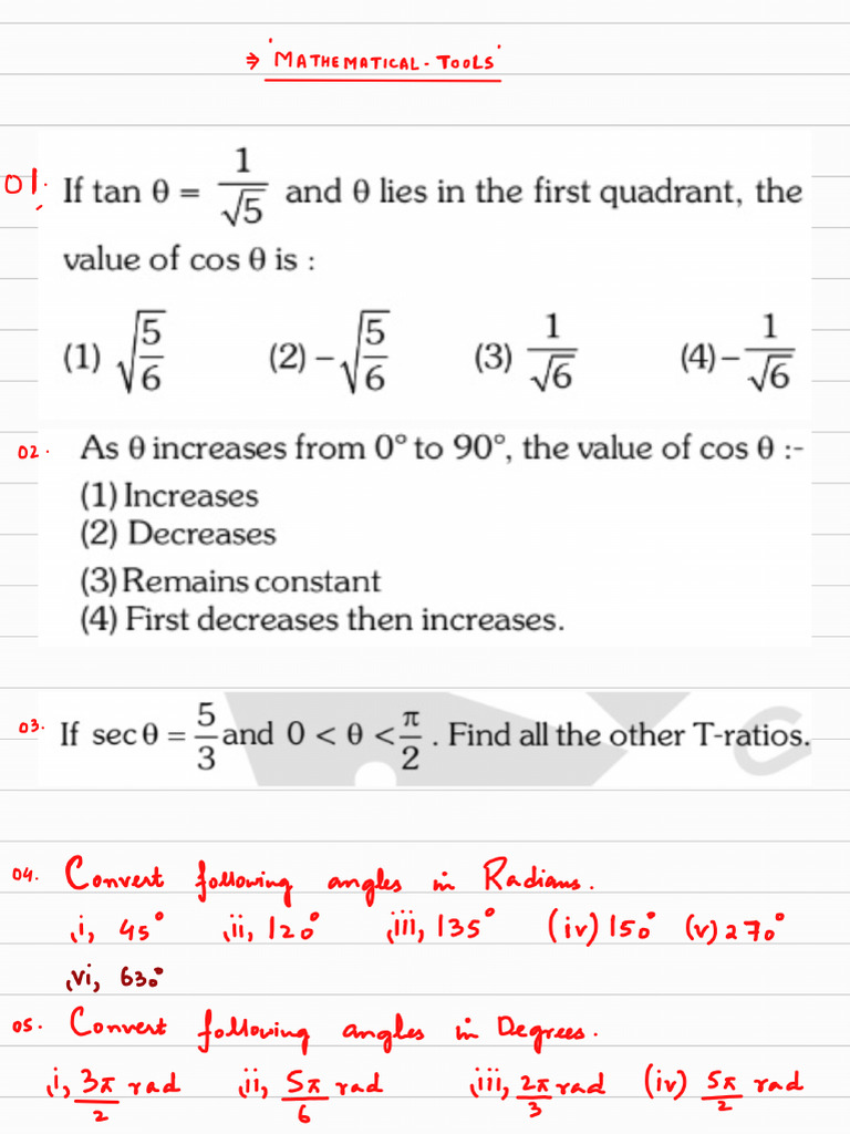 DPP 1 (Mathematical Tools by Asrar Qadir) - 250326 - 000523 | PDF