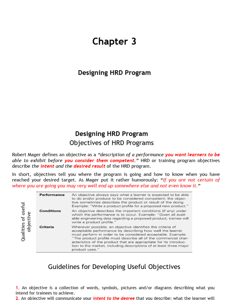 Chapter 3 - Designing HRD Program | PDF | Expert | Behavior Modification