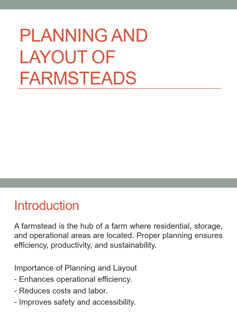 Planning and Layout of Farmsteads 1 | PDF | Farms | Drainage