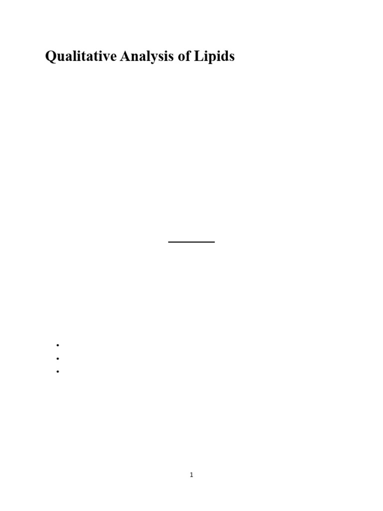 Qualitative Tests for Lipids | PDF | Emulsion | Solvent