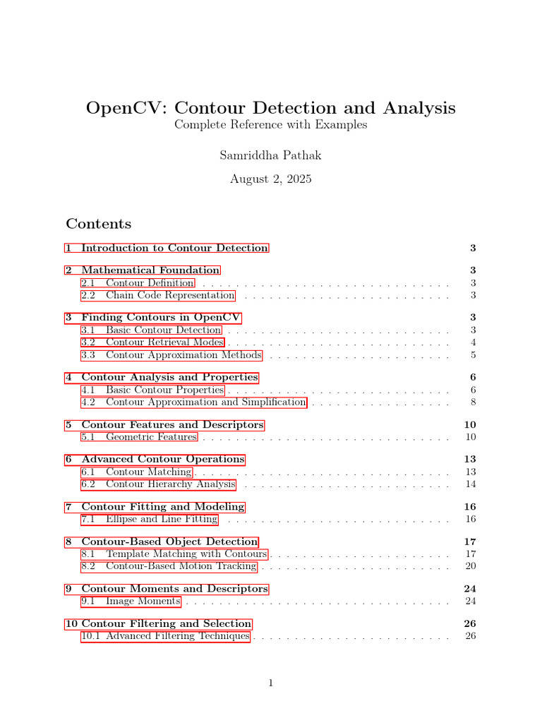OpenCV Contour Detection and Analysis Day 4 | PDF | Area