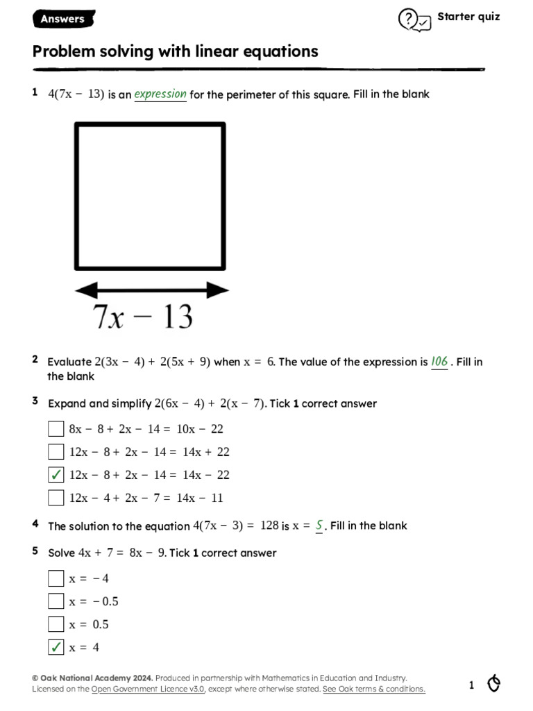 Starter Quiz Answers | PDF